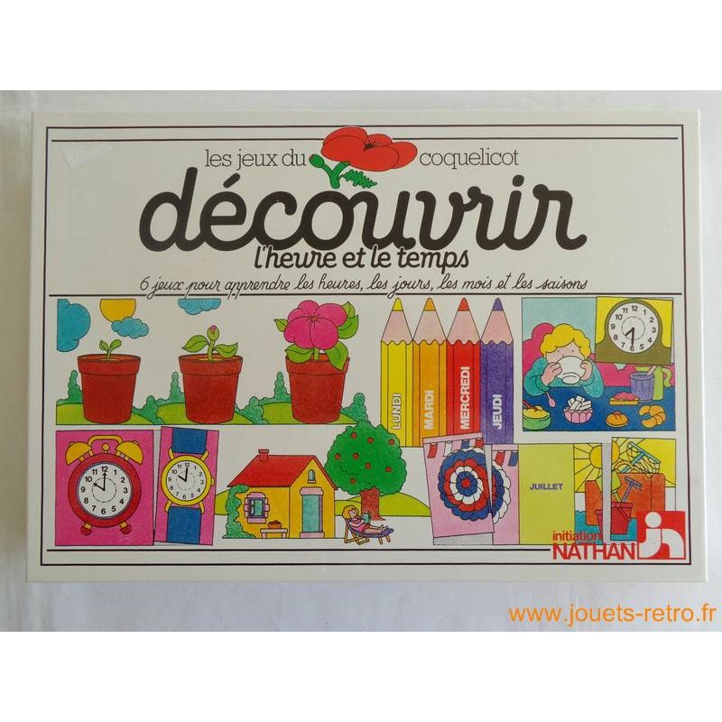 découvrir l'heure et le temps - jeu Nathan 1981 - jouets rétro jeux de ...