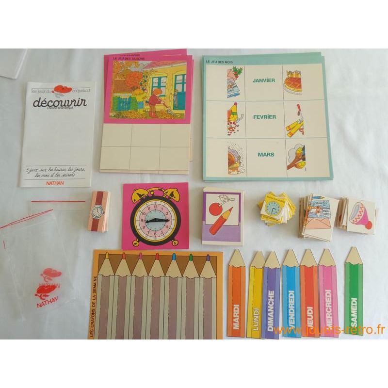 découvrir l'heure et le temps - jeu Nathan 1981 - jouets rétro jeux de ...